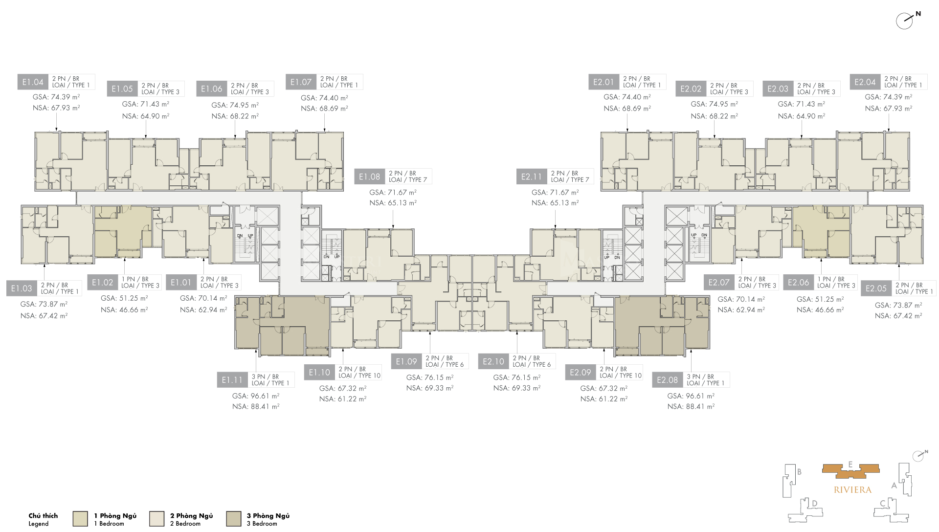 E1.07 2 BR Type 1 - Masteri Centre Point